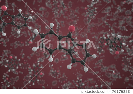 9-fluorenone molecule, ball-and-stick molecular... - Stock Illustration ...