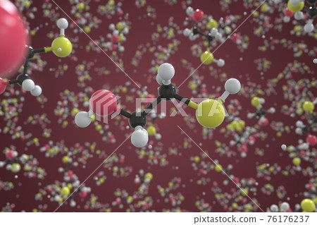 2-mercaptoethanol molecule, ball-and-stick... - Stock Illustration ...
