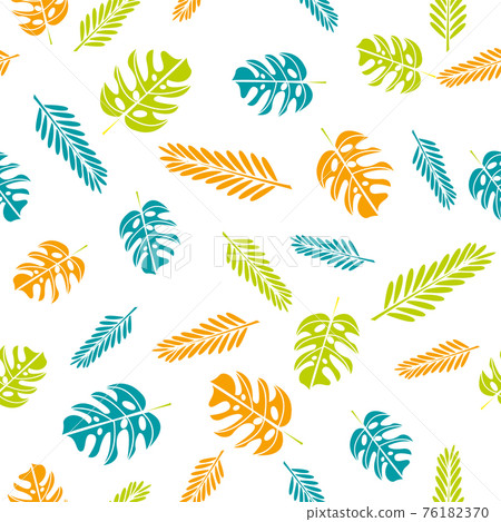 Seamless tropical pattern on the white background. - Stock Illustration ...