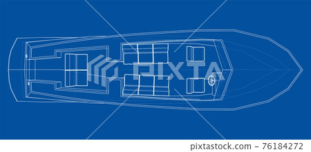 Modern boat with seats. Vector - Stock Illustration [76184272] - PIXTA