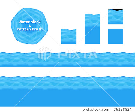Side-scrolling game water cross section... - Stock Illustration ...