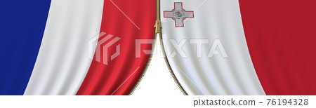 France and Malta political cooperation or... - Stock Illustration ...
