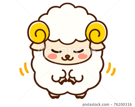 Illustration material of sheep bowing - Stock Illustration [76200316 ...