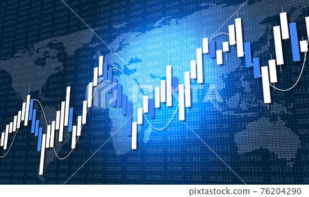 Economic charts and world maps, digital background - Stock Illustration ...