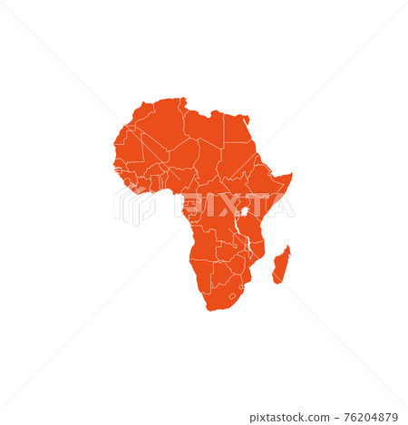 Africa map with country borders, vector... - Stock Illustration ...