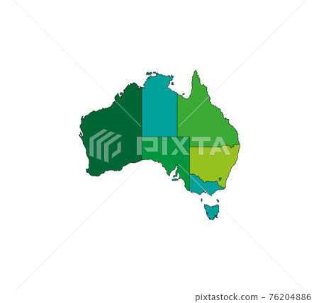 Australia Map, states border map. Vector... - Stock Illustration ...