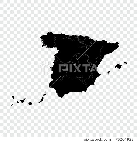Spain map on transparent background. Vector... - Stock Illustration ...