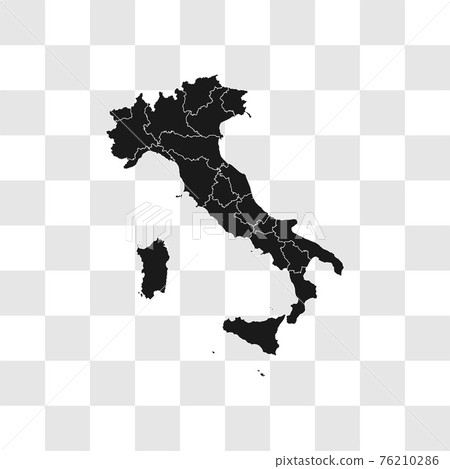 Italy map on transparent background. Vector... - Stock Illustration ...