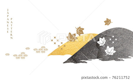 Japanese banner design with gold and black... - Stock Illustration ...