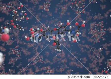 Calcein molecule, ball-and-stick molecular... - Stock Illustration ...