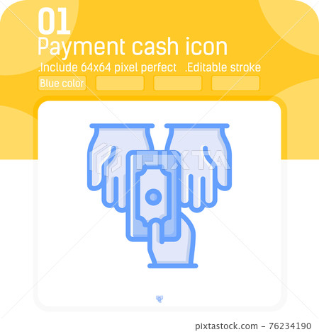 Payment cash hand vector icon with blue color... - Stock Illustration ...