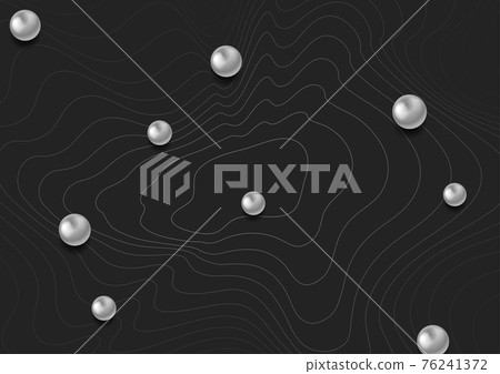 Dark refracted waves and silver balls abstract... - Stock Illustration [76241372] - PIXTA