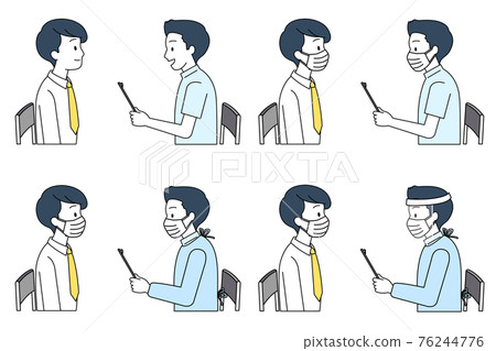 Men undergoing medical examination - Stock Illustration [76244776] - PIXTA
