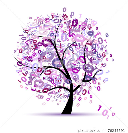 Digital tree logo colorful, code and program - Stock Illustration ...
