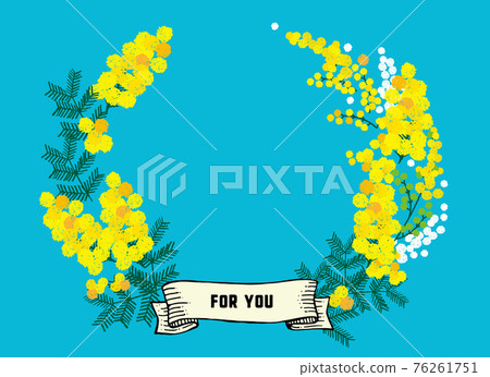 Illustration of a bouquet. Mimosa, fusa acacia... - Stock Illustration ...