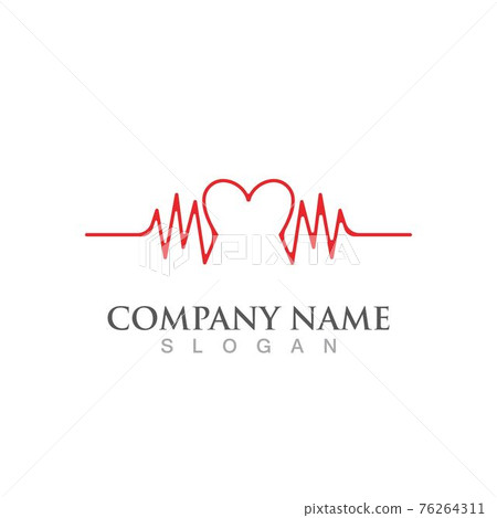 Heart beat line logo health vector image - Stock Illustration [76264311 ...