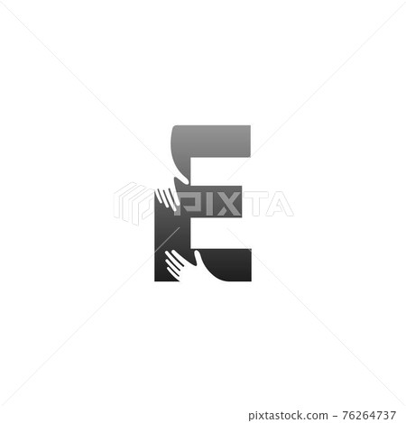 Letter E logo icon with hand design symbol... - Stock Illustration ...