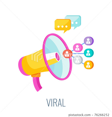 Viral flat icon. Video online. Digital... - Stock Illustration ...