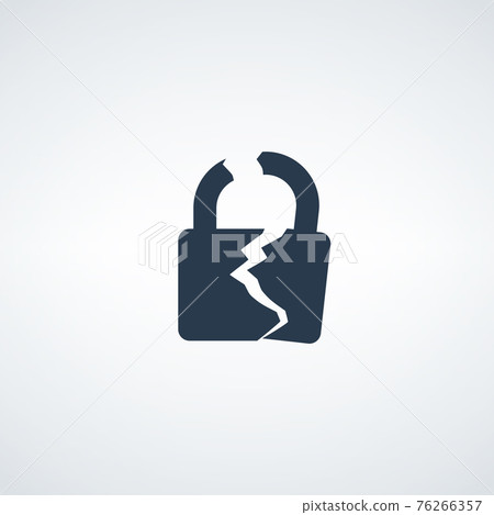 Broken or cracked lock icon. Vector... - Stock Illustration [76266357 ...