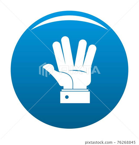 Hand hello icon blue vector - Stock Illustration [76268845] - PIXTA
