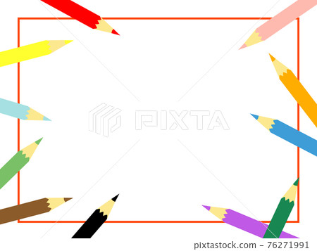 Colored pencil frame background illustration - Stock Illustration ...
