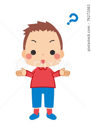 Illustration of a cute little boy asking questions - Stock Illustration ...