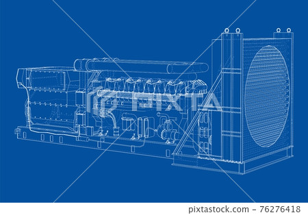 Large industrial diesel generator. Vector - Stock Illustration ...