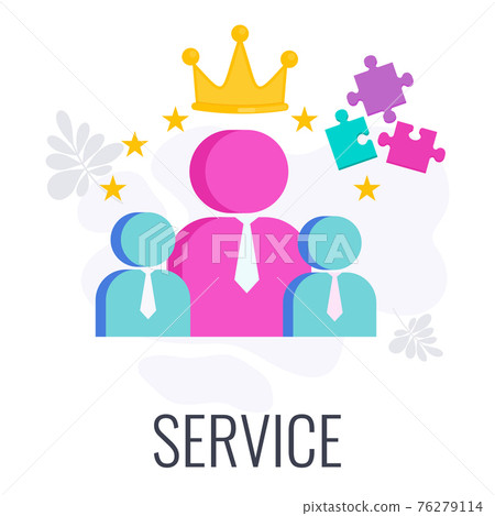 Customer service color icon. Flat vector... - Stock Illustration ...