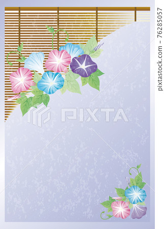 Summer greetings Asagao summer flower frame... - Stock Illustration ...