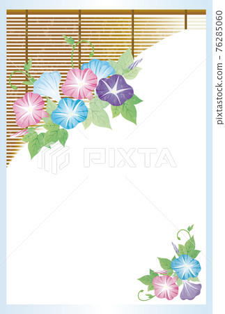 Summer greetings Asagao summer flower frame... - Stock Illustration ...