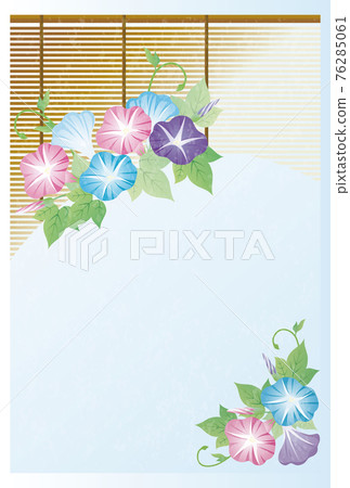 Summer greetings Asagao summer flower frame... - Stock Illustration ...