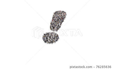 Crowd of people gather and form exclamation point - Stock Illustration ...