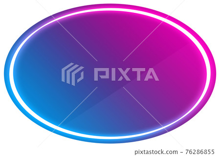Oval neon frame pink & blue - Stock Illustration [76286855] - PIXTA