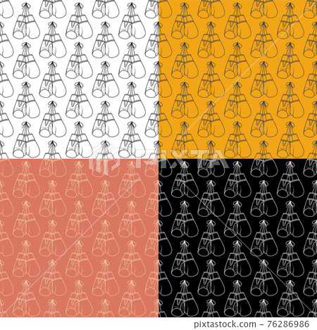 set of seamless patterns with sports boxing... - Stock Illustration ...