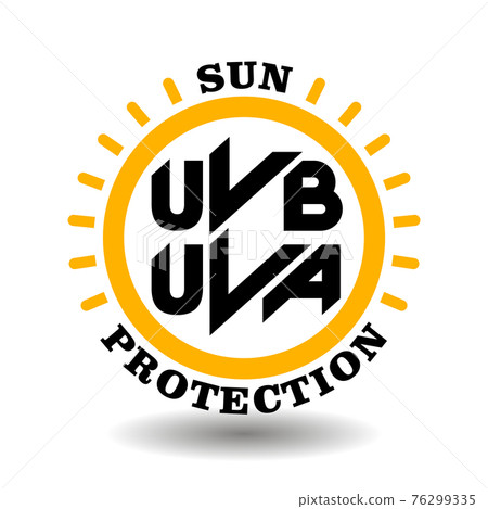 Circle vector icon Sun Protection with UVA, UVB... - Stock Illustration ...
