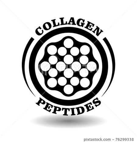Circle vector icon of Collagen peptide molecule...-插圖素材 [76299338 ...
