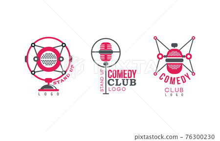 Comedy Club Logo Templates Design Set, Stand up... - Stock Illustration ...