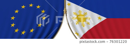 EU and the Philippines political cooperation or... - Stock Illustration ...