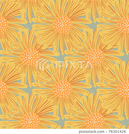 Summer sunny seamless pattern with orange pale... - Stock Illustration ...