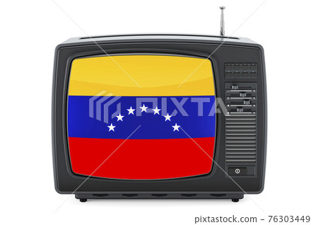 Venezuelan Television concept. TV set with flag... - Stock Illustration ...