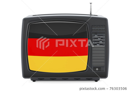 German Television concept. TV set with flag of... - Stock Illustration ...