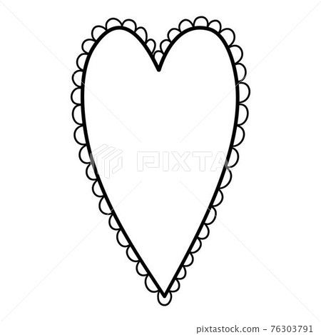 Retro heart icon, hand drawn and outline style - Stock Illustration ...