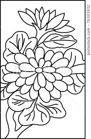 Hanafuda Nagatsuki chrysanthemum September... - Stock Illustration ...