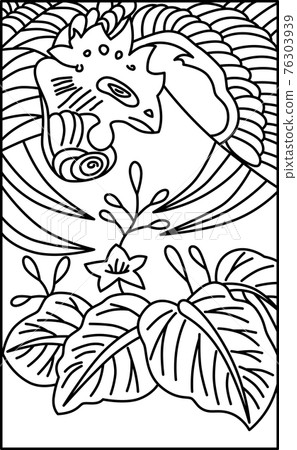Hanafuda Shizuru paulownia phoenix December... - Stock Illustration ...