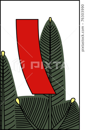 Hanafuda Mutsuki pine red short January pine... - Stock Illustration ...