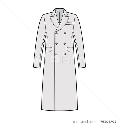 British warm overcoat technical fashion... - Stock Illustration ...