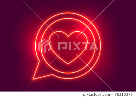 neon love heart chat symbol background design - Stock Illustration ...