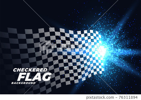 Blue Checkered Flag Background