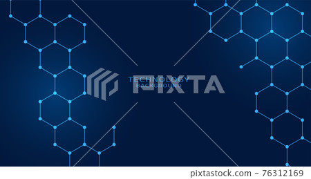 hexagonal shape technology background design - Stock Illustration ...
