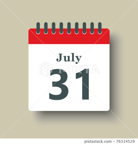 Icon day date 31 July, template calendar page - Stock Illustration ...